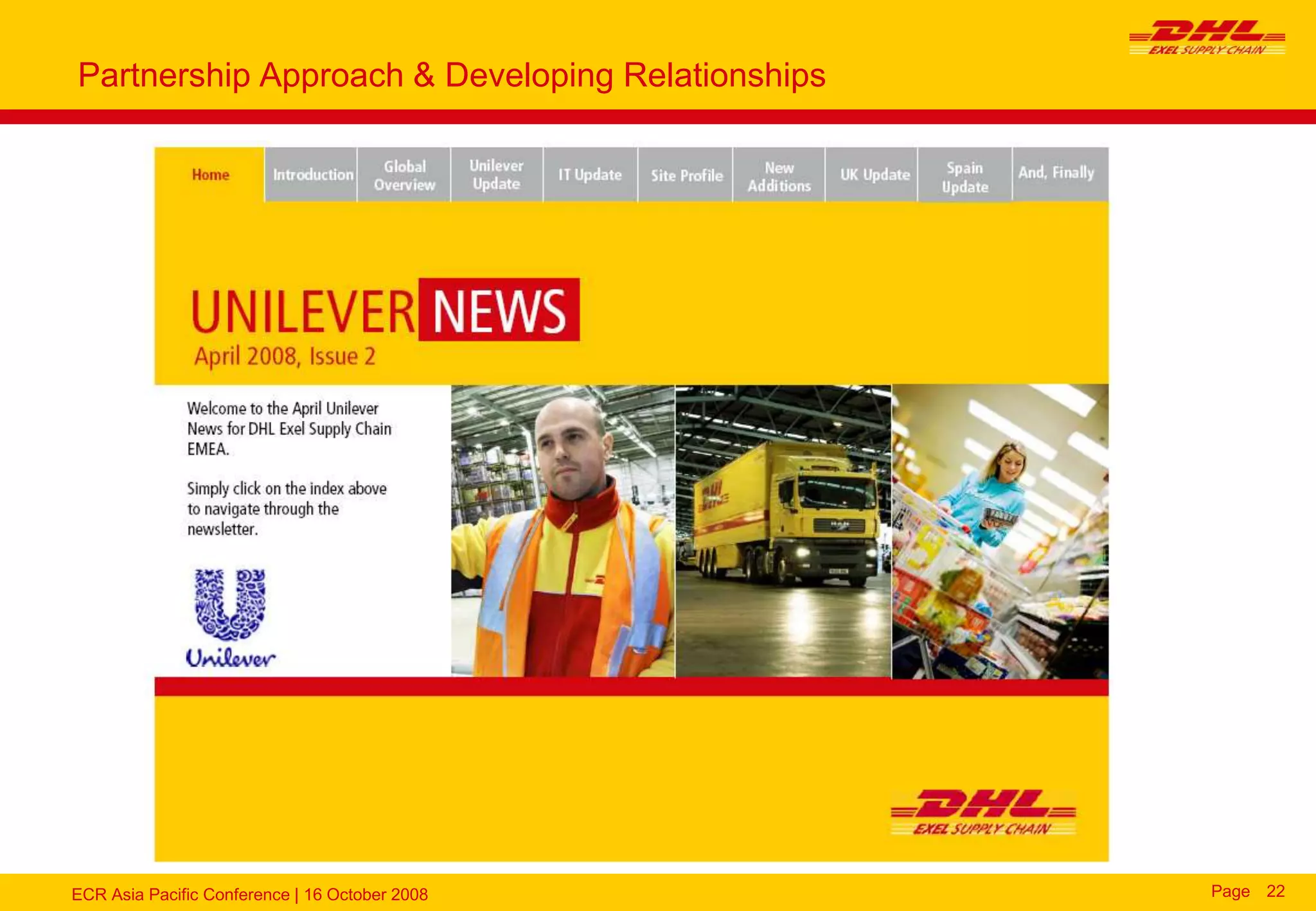 Supply chain & customer collaboration dhl exel sc (15 oct08) | PPTX | Logistics | Business