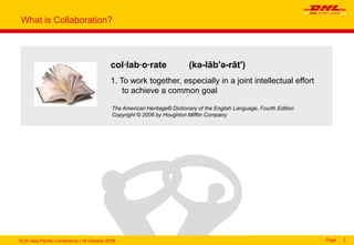 Supply chain & customer collaboration dhl exel sc (15 oct08) | PPTX