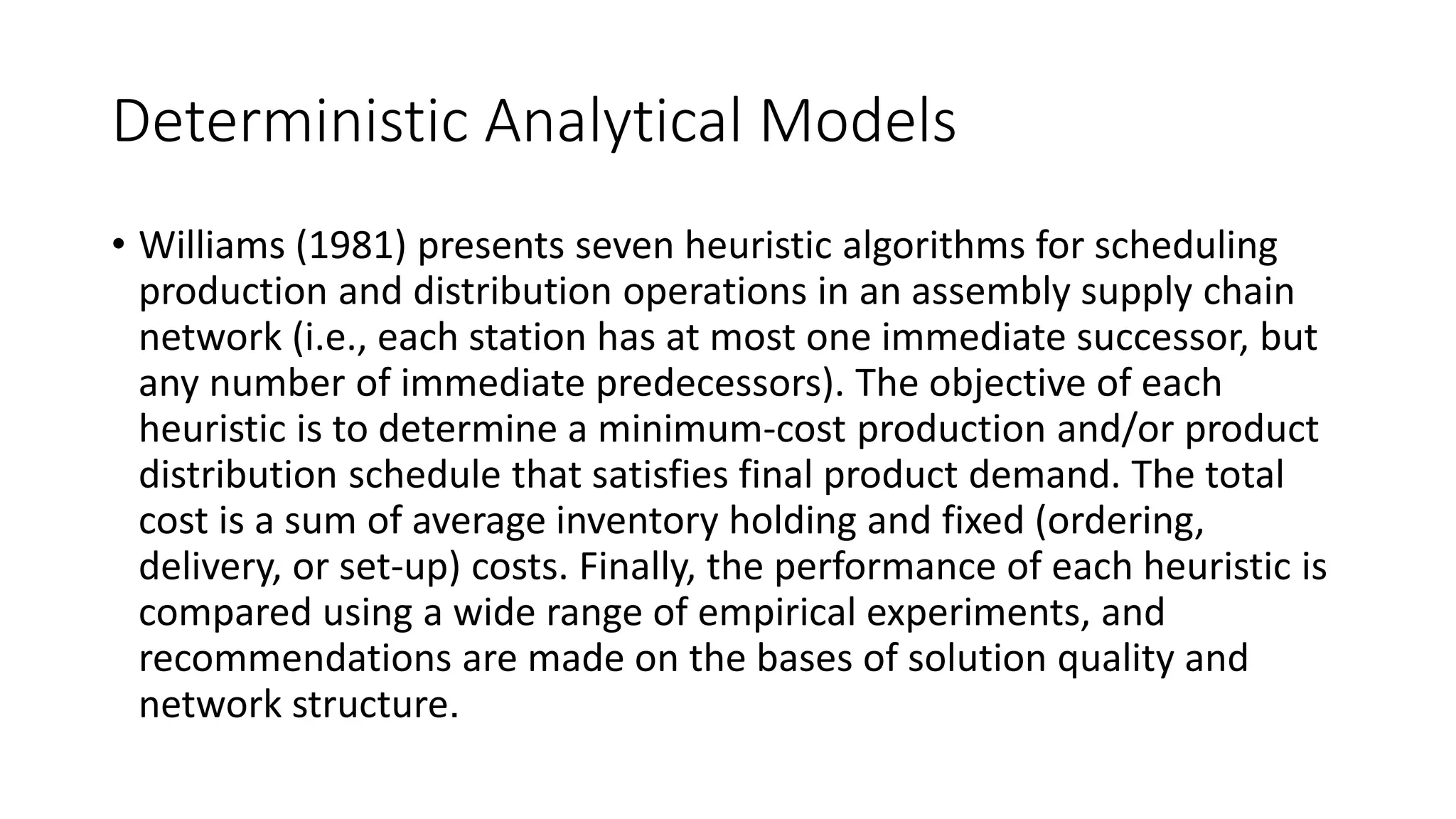 Supply chain design and analysis | PPTX