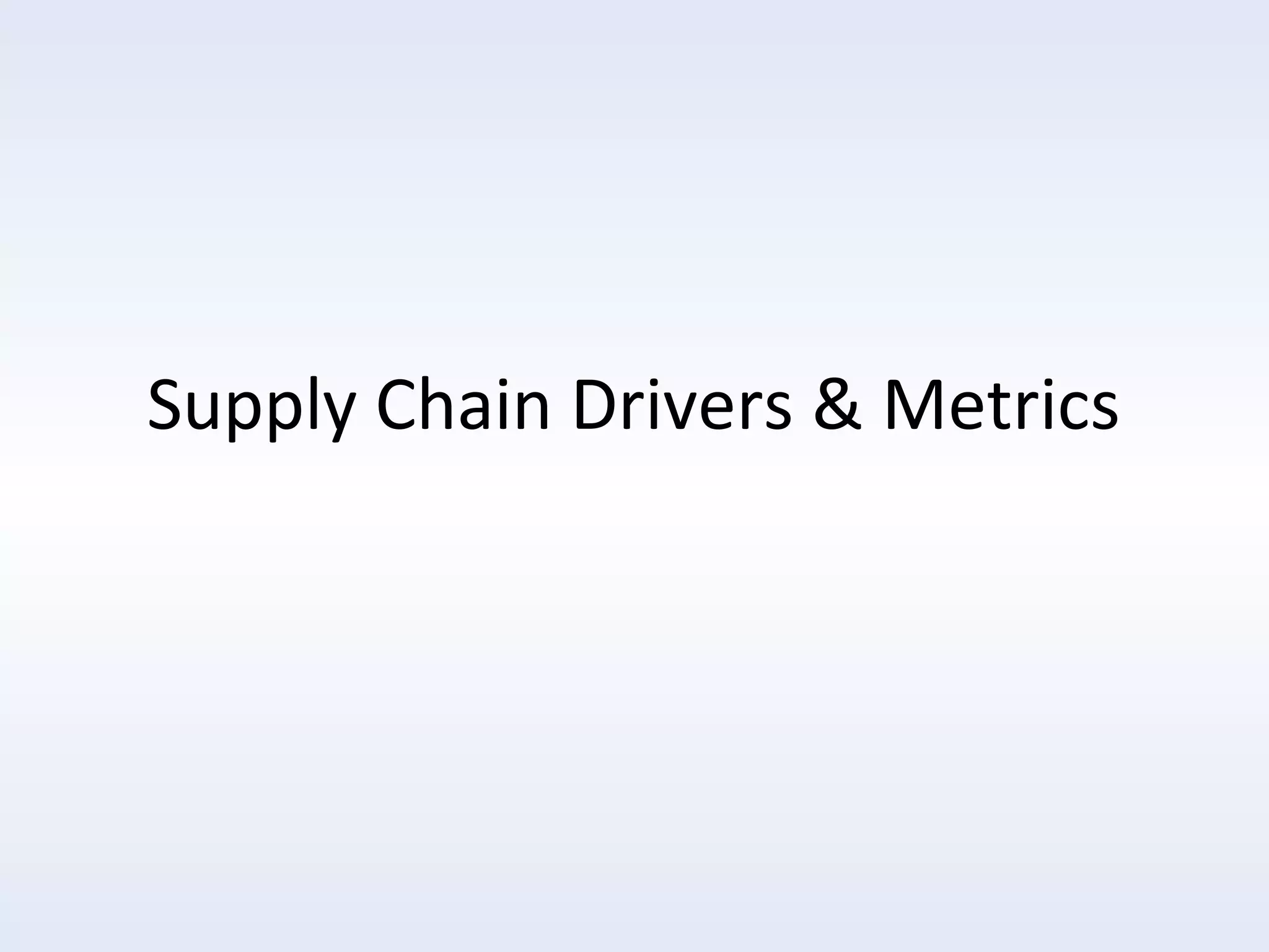 Supply chain drivers & metrics | PPT