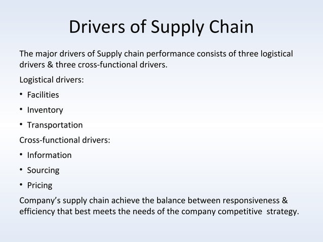Supply chain drivers & metrics | PPT