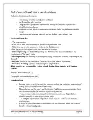 Supply chain for a petroleum industry refinery downstream dissertation ...