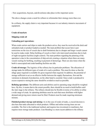Supply chain for a petroleum industry refinery downstream dissertation ...