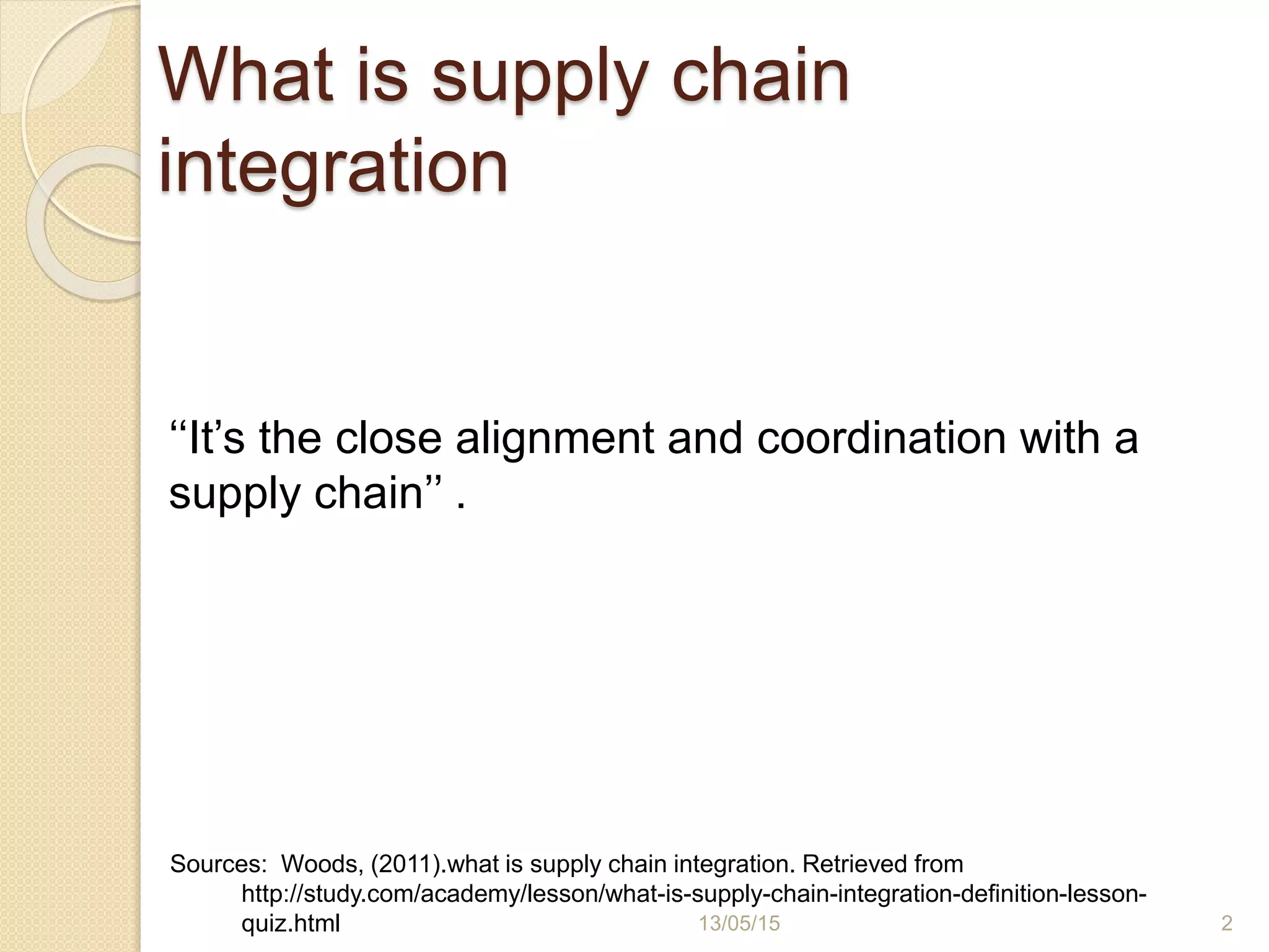 Supply chain integration | PPTX