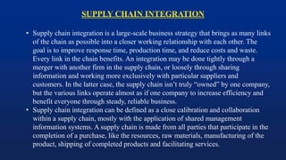Supply chain Integration | PPTX