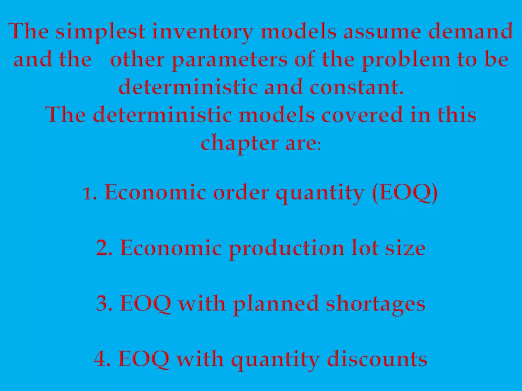 supply chain inventory management -UNIT 2 INVENTORY MODELS.pptx
