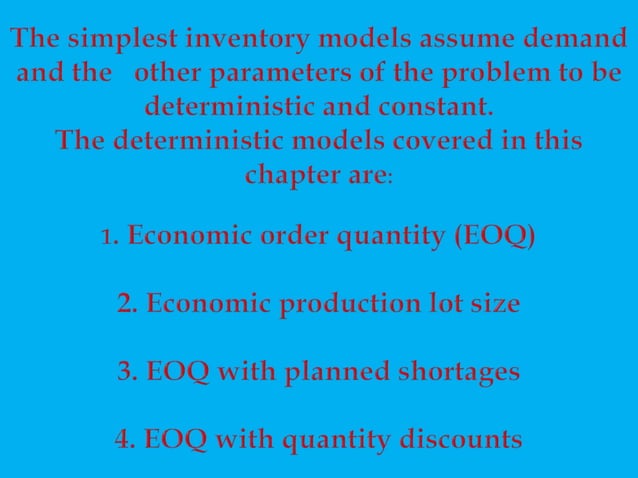 Supply Chain Inventory Management Unit 2 Inventory Models Pptx