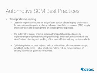 Supply Chain & Logistics Basics: The Automotive Supply Chain | PDF