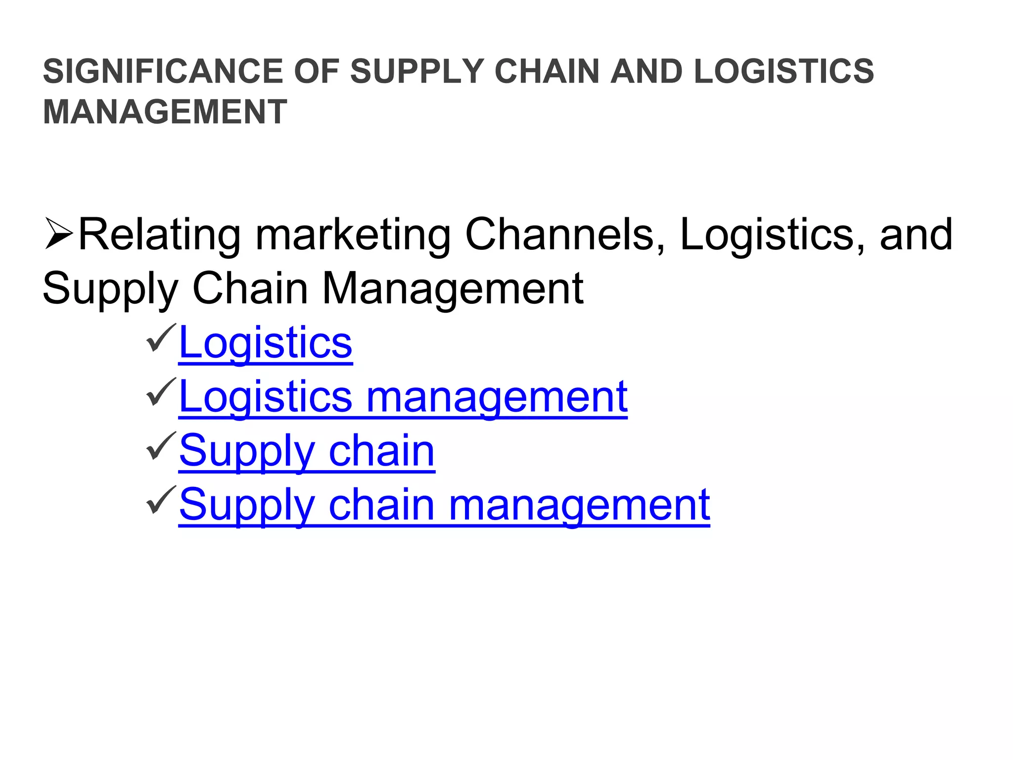 Supply chain & logistics management | PPTX