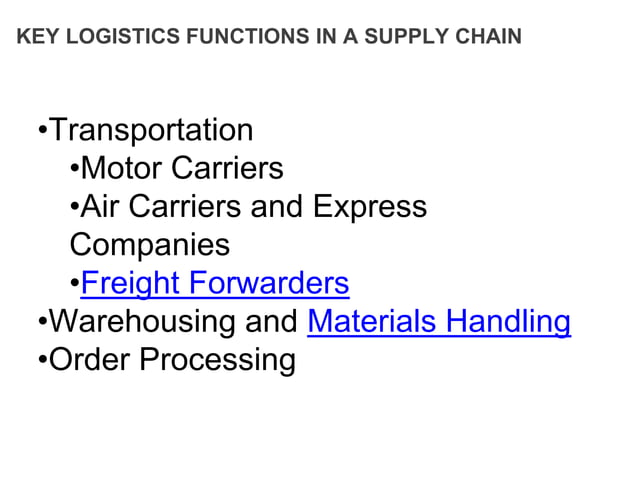 Supply chain & logistics management | PPT
