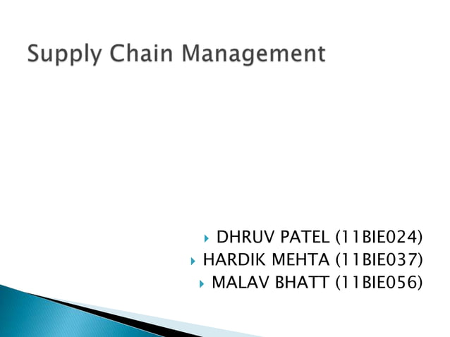 Supply chain management & case study | PPTX