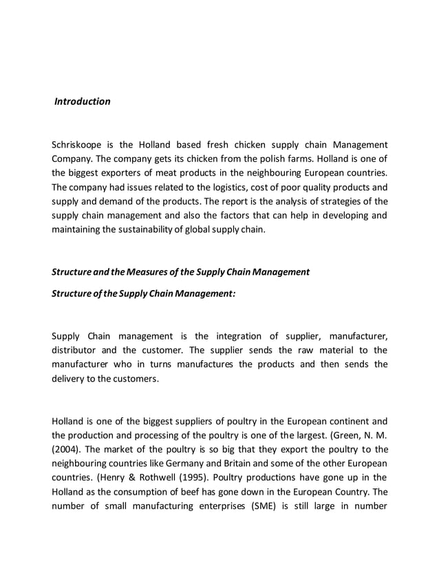 Supply chain management Assignment | DOCX