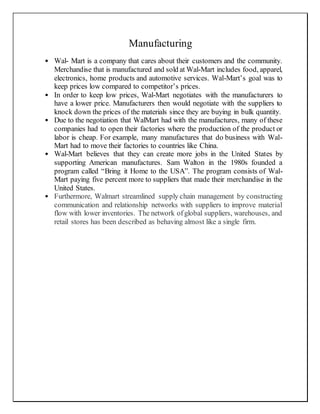 Supply chain management at Marico and Walmart | DOCX