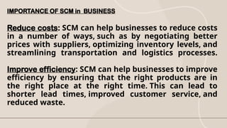 SUPPLY CHAINS MANAGEMENTS in hospitality | PPTX