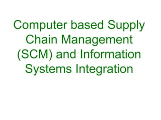 SCM systems efficiency - Regulatory Framework | PPT