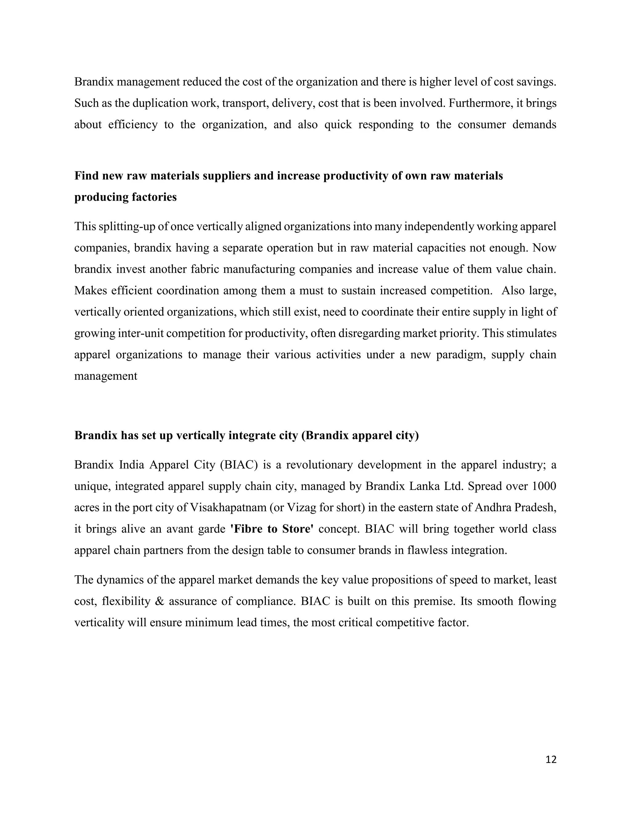 Supply chain management brandix supply chain | PDF