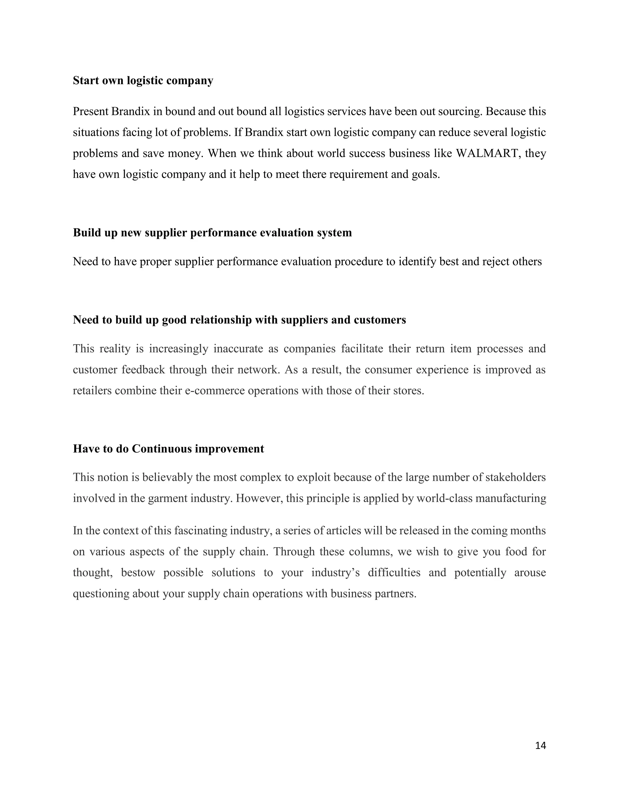 Supply chain management brandix supply chain | PDF