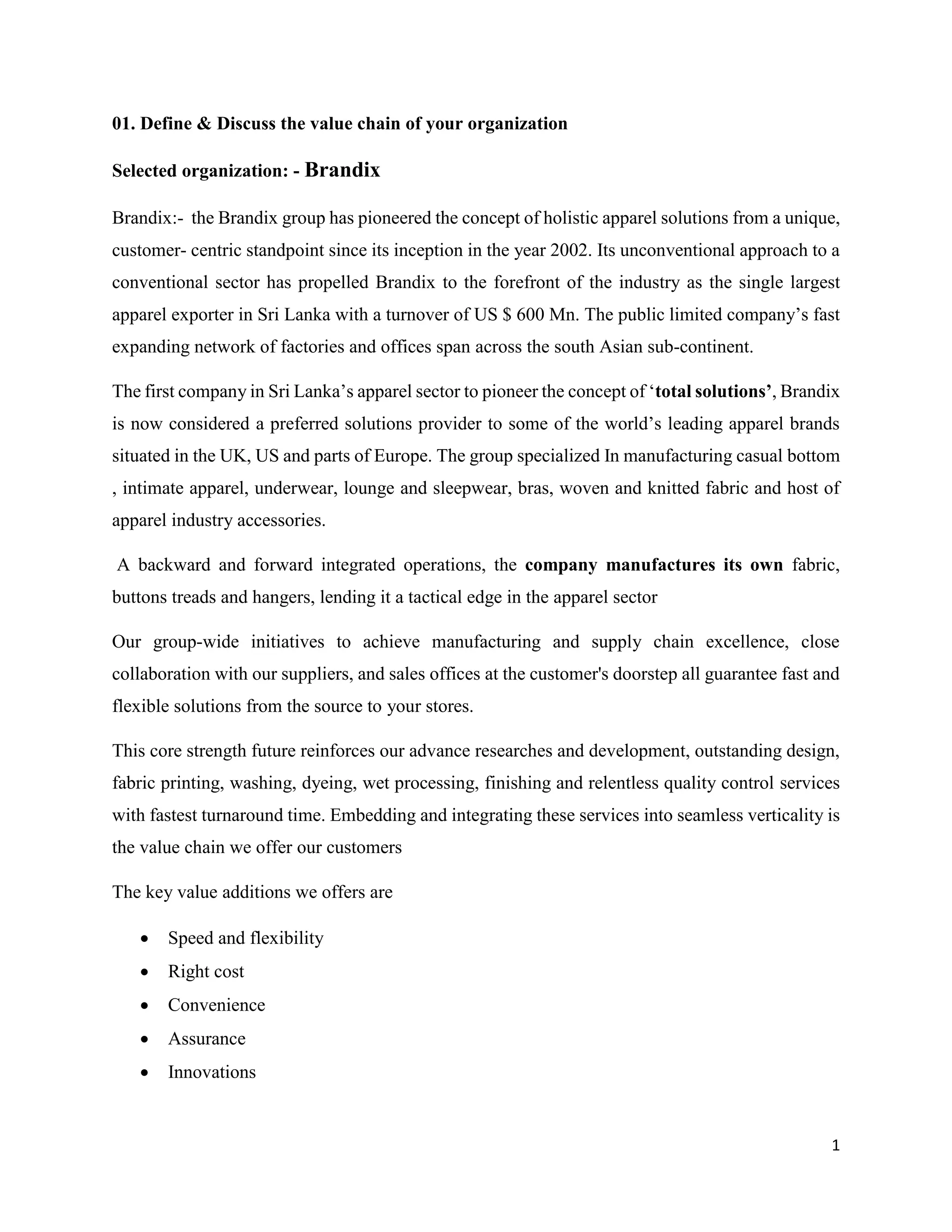 Supply chain management brandix supply chain | PDF