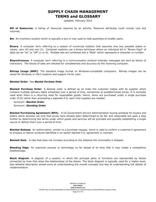 Supply chain management-Terms & Glossary | PDF