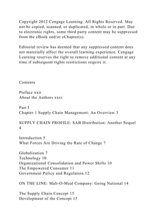 Supply ChainManagementA LOGISTICS PERSPECTIVE9e.docx | Logistics | Business