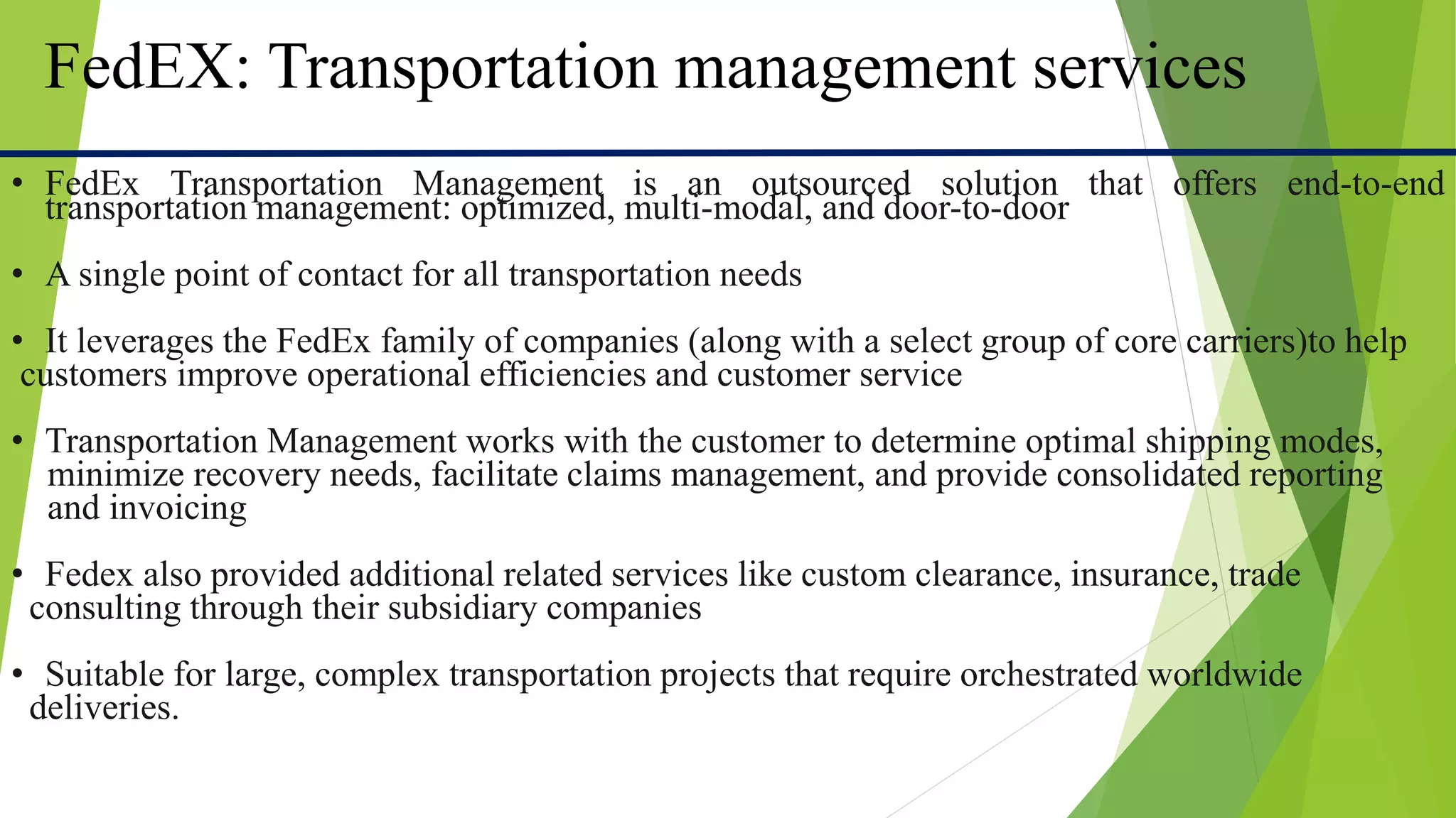 Supply chain management at fed ex | PPTX