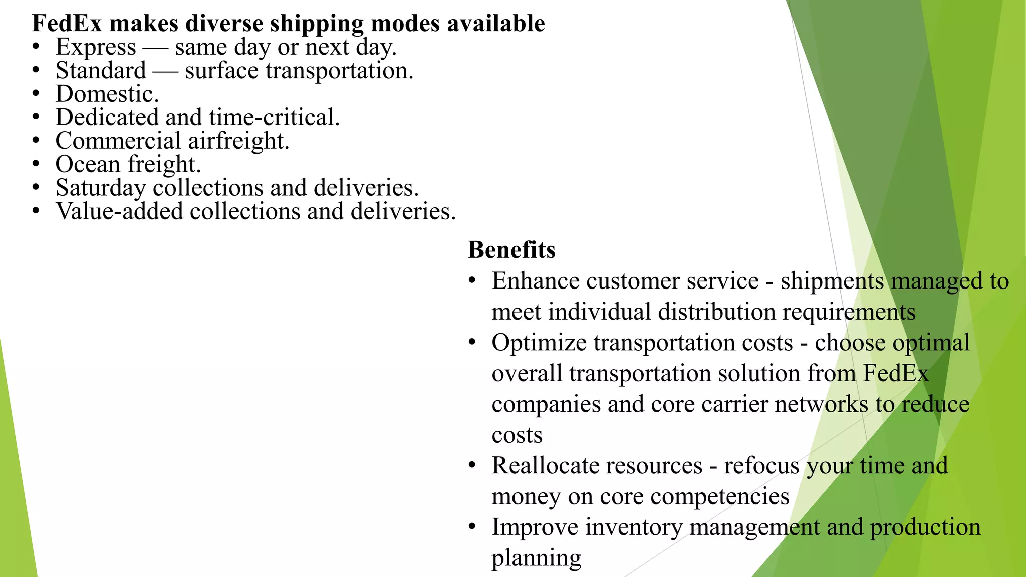 Supply chain management at fed ex | PPTX