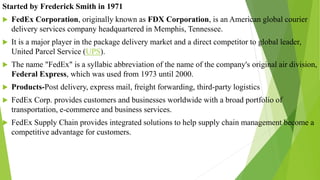 Supply chain management at fed ex | PPTX