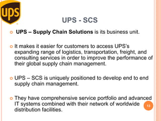 Supply chain management at United Parcel Service | PPTX