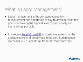 Supply Chain Management Basics: Labor Management Slotting | PDF ...