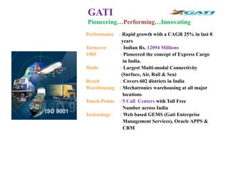 Supply chain management (Gati ltd.) | PPTX