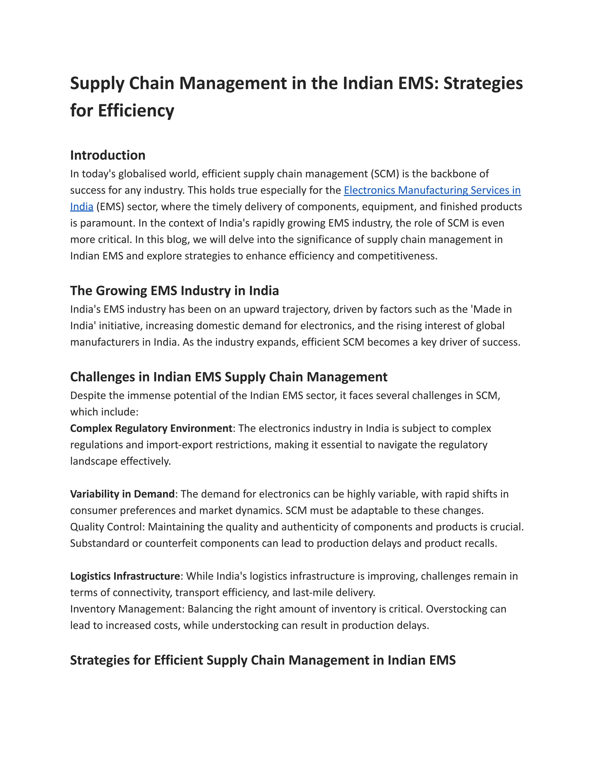 Supply Chain Management in the Indian EMS_ Strategies for Efficiency .pdf