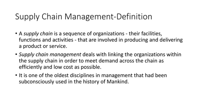 Supply chain management-Introduction-Part 1 | PPTX