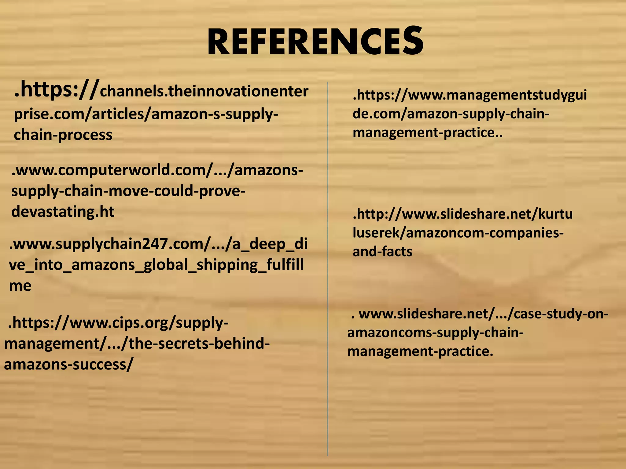 Supply chain management of amazon | PPTX