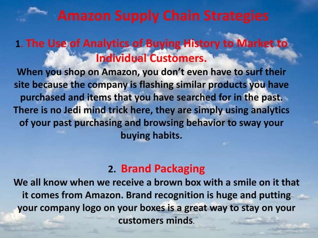 Supply chain management of amazon | PPTX