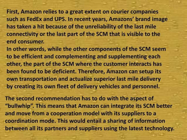 Supply chain management of amazon | PPTX