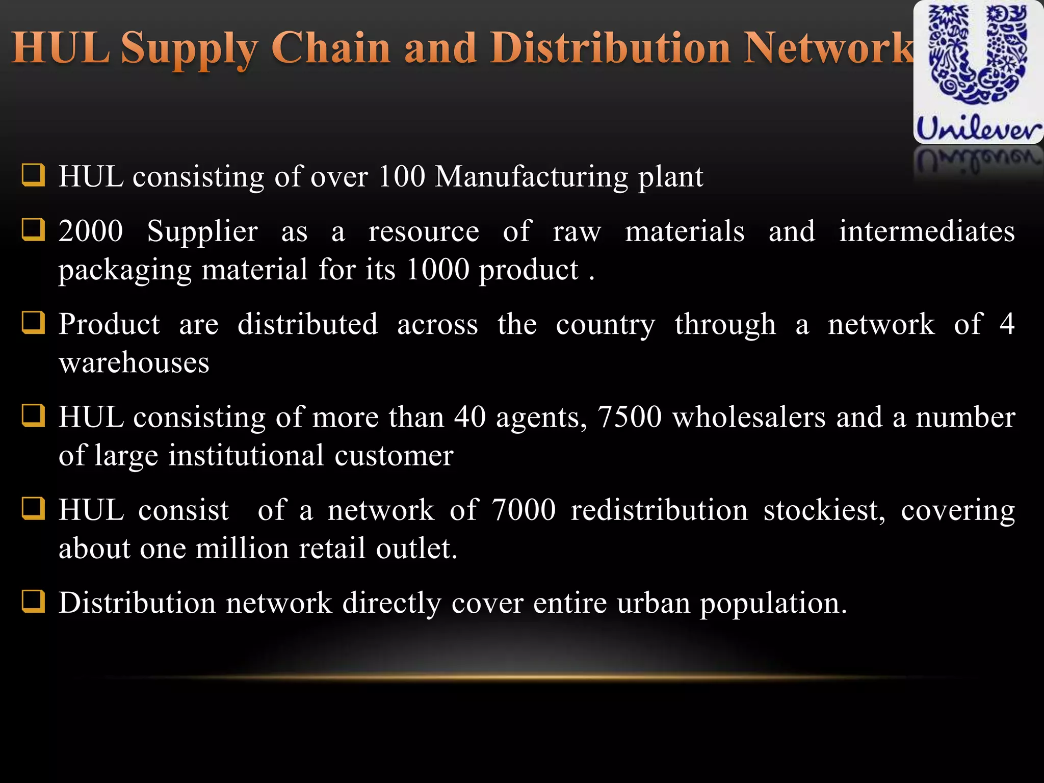 Supply chain management of hindustan unilever limited | PPTX