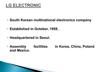 Supply chain management of lg electronic | PPT