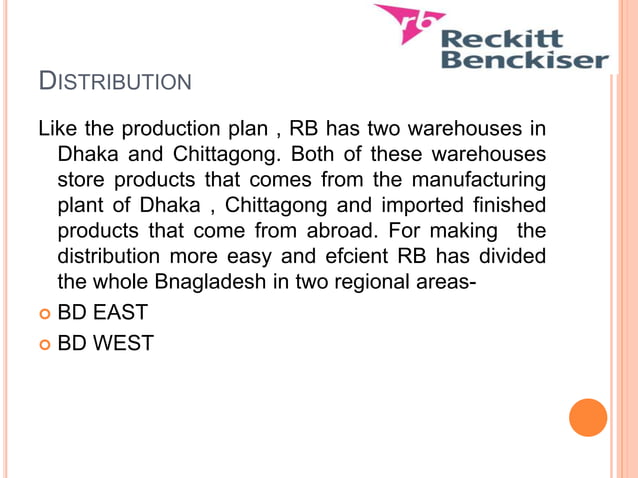 Supply chain management of Reckitt Benckiser | PPTX | Logistics | Business