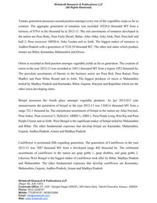 Supply chain management of vegetable marketing [www.writekraft.com ...