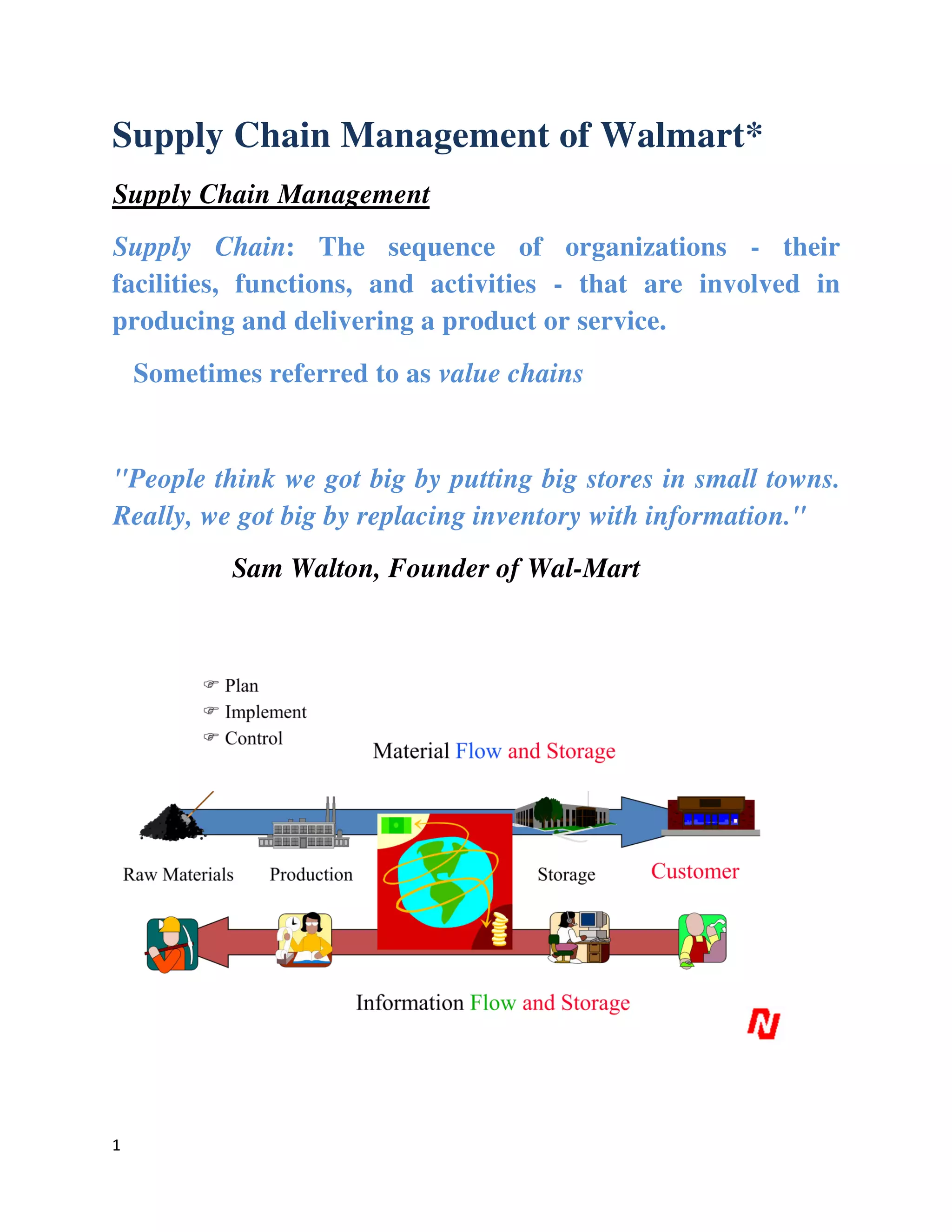Supply chain management of walmart | PDF