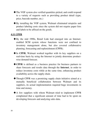 Supply chain management of walmart | PDF