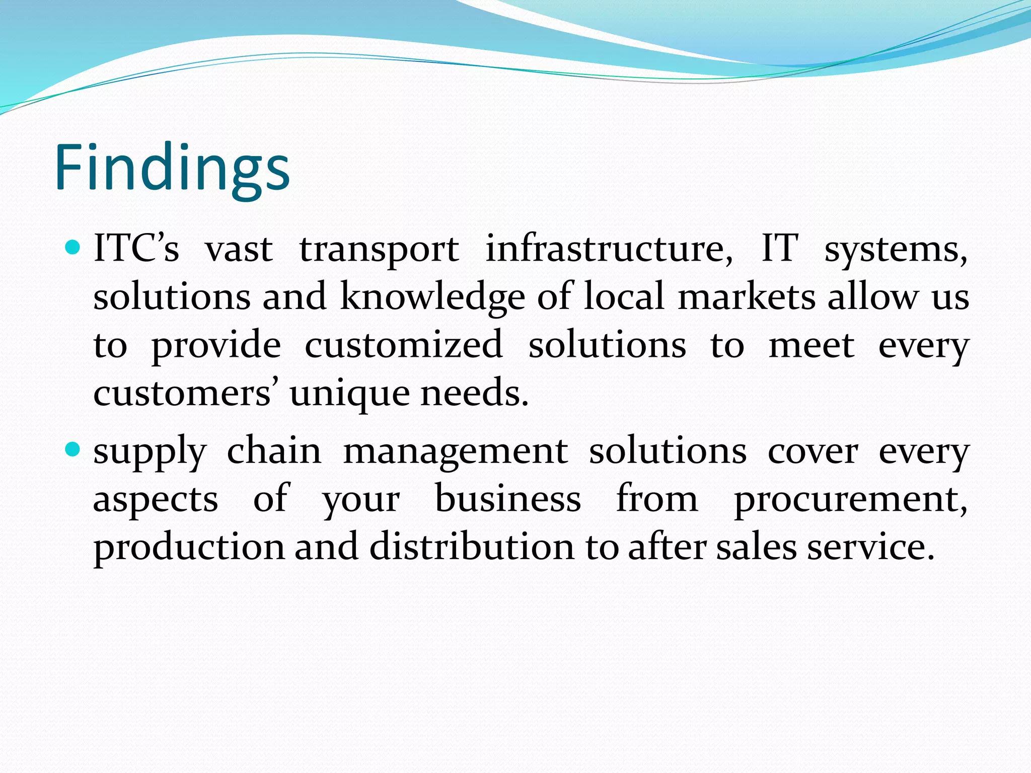 Supply chain management on itc | PPTX