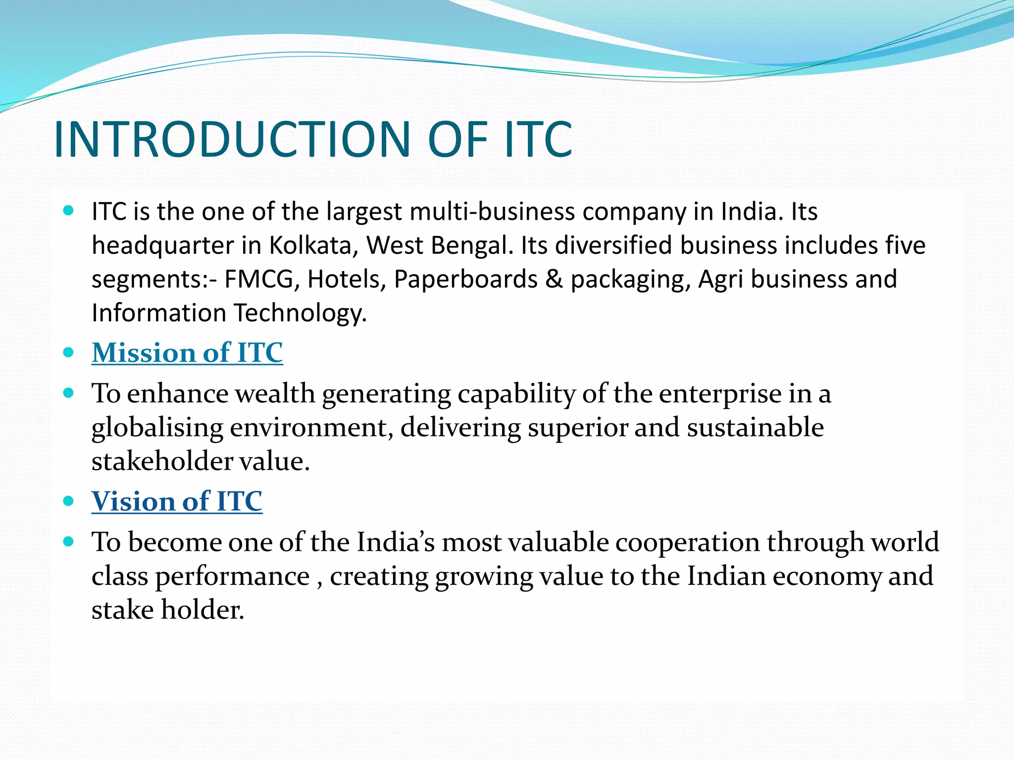 Supply chain management on itc | PPTX