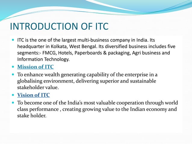 Supply chain management on itc | PPTX