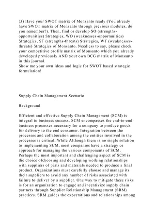 Supply Chain Management Plan(Project Name)Studen.docx