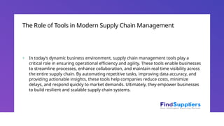 Supply chain management tools presentation | PPT