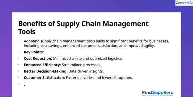 Supply chain management tools presentation | PPT