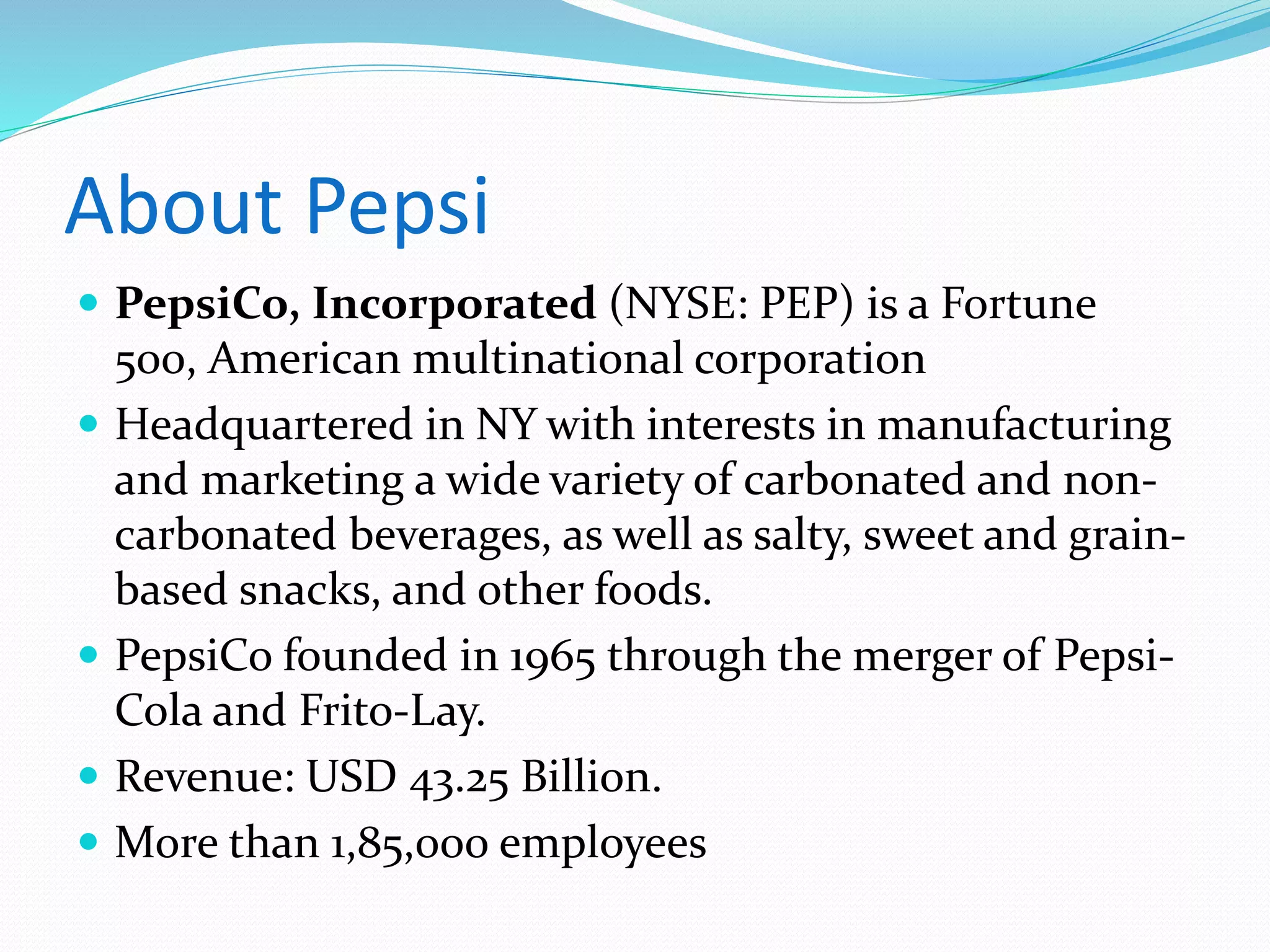 Supply chain managenment of Pepsi.co India | PPTX