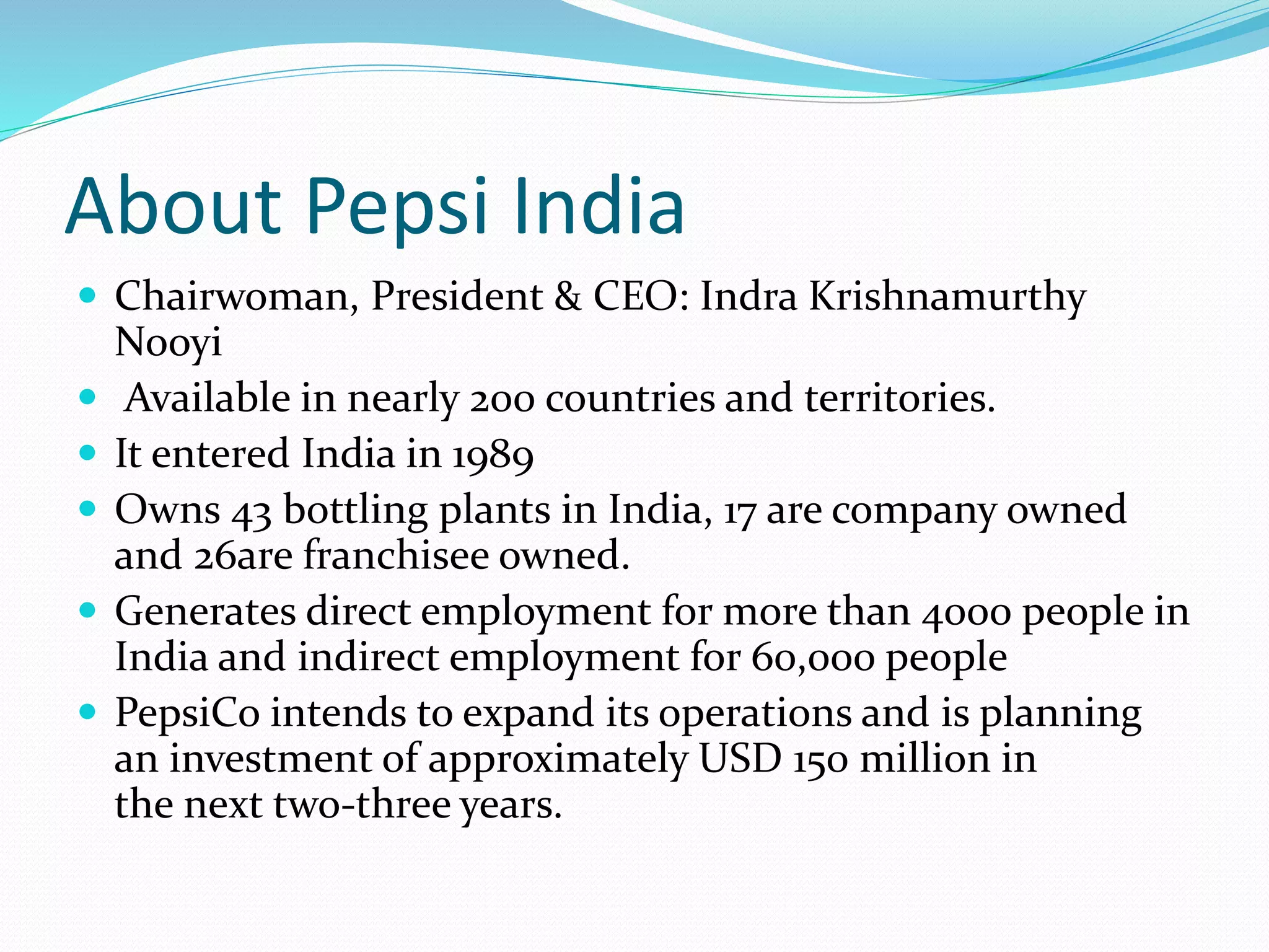 Supply chain managenment of Pepsi.co India | PPTX