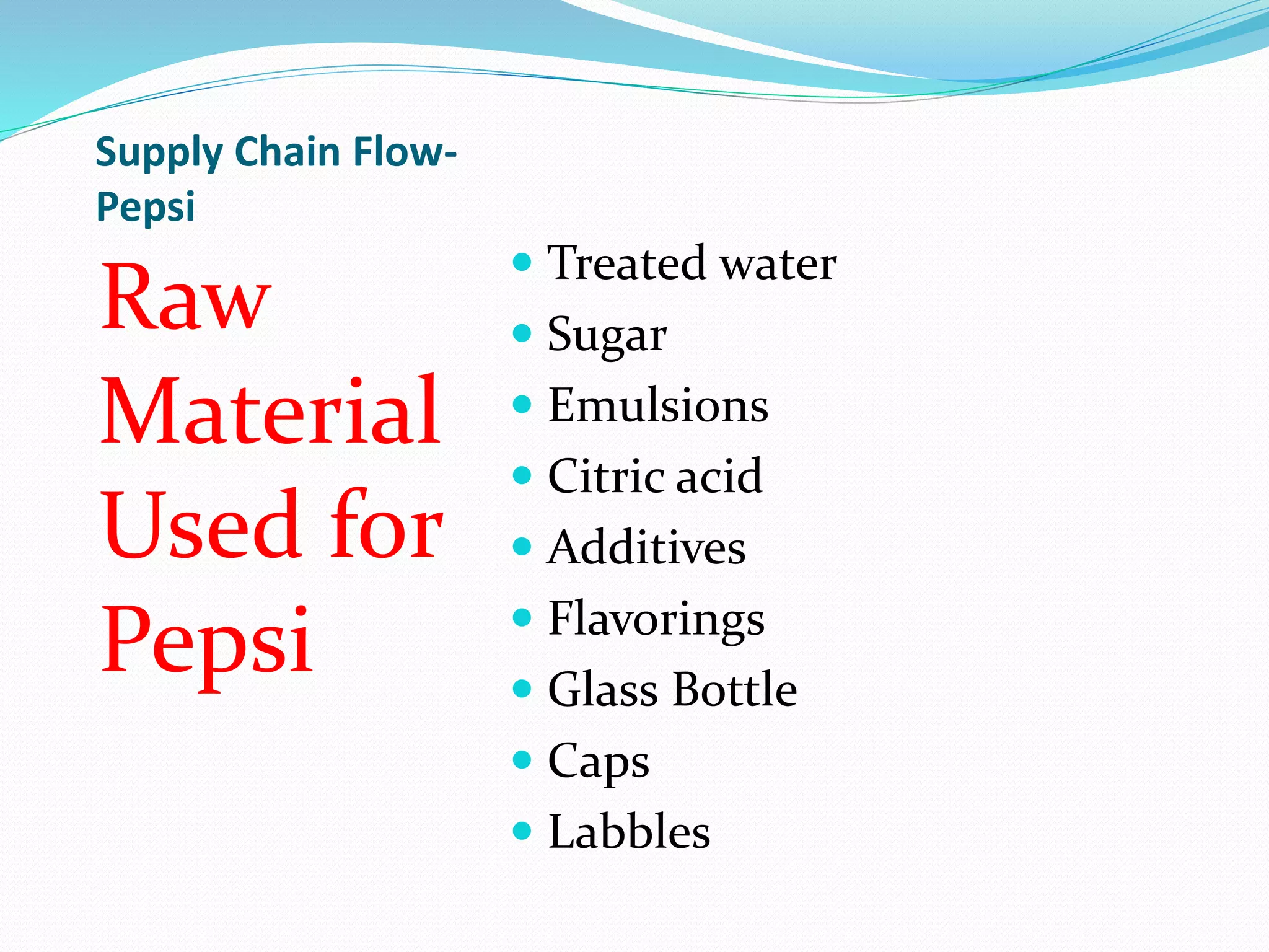 Supply chain managenment of Pepsi.co India | PPTX